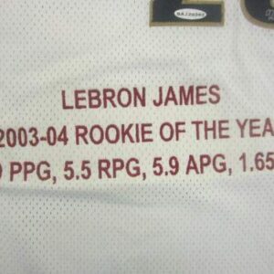 LeBron James Cavaliers signed Rookie of the Year 2003-04 jersey 92/123 UDA COA - Autographed NBA Jerseys