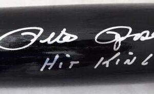 SALE!! Pete Rose Autographed Black Rawlings Bat Cincinnati Reds "Hit King" PR Holo Stock #177048 - Autographed MLB Bats