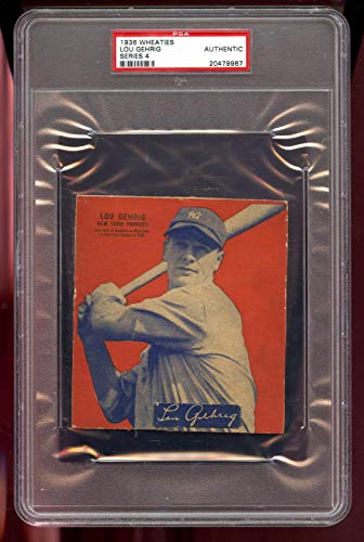 1936 WHEATIES SERIES 4 LOU GEHRIG YANKEES PSA AUTHENTIC Graded Baseball Card - Baseball Slabbed Autographed Rookie Cards