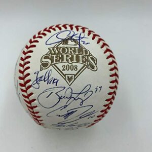 2008 philadelphia phillies world series champs team signed w.s. baseball jsa coa - autographed baseballs