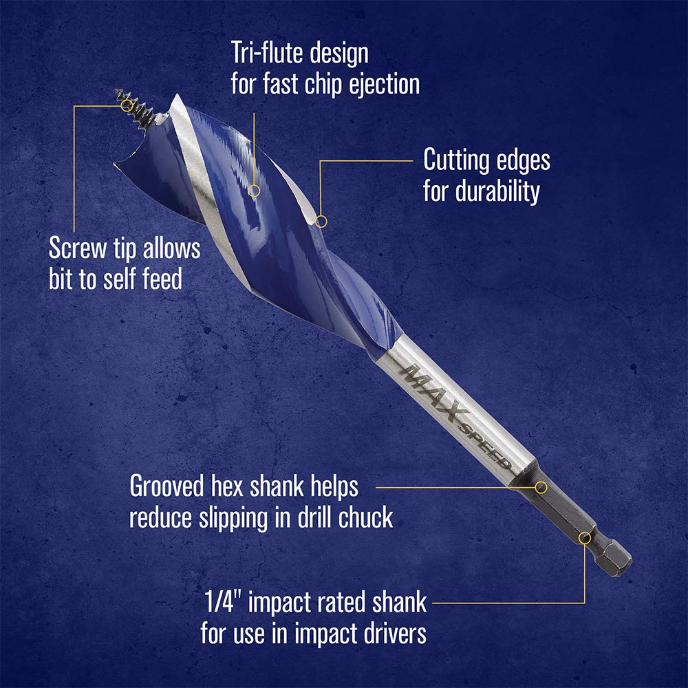 IRWIN Speedbor Drill Bit Set for Wood, 6-pc. (IWAX236PC)