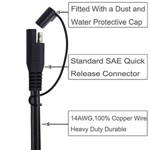 SCCKE 10FT 14AWG SAE to SAE Extension Cable Quick Disconnect Wire Harness SAE Connector/SAE TO SAE Heavy Duty Extension Cable