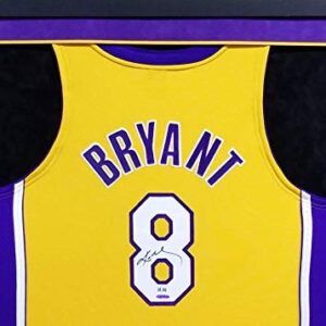 Kobe Bryant Los Angeles Lakers Autograph Signed Framed Authentic Stat Jersey Limited Edition Numbered 4 Picture Sude Matted Gold Upper Deck Authentiated Certified