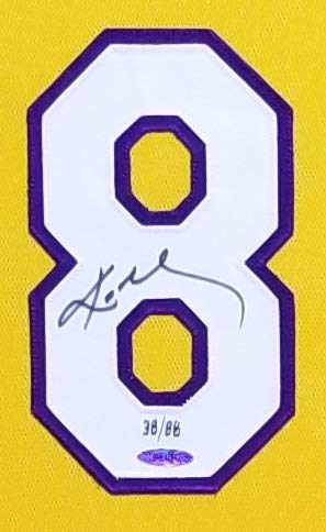 Kobe Bryant Los Angeles Lakers Autograph Signed Framed Authentic Stat Jersey Limited Edition Numbered 4 Picture Sude Matted Gold Upper Deck Authentiated Certified