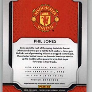 2019-20 Prizm EPL English Premier League #59 Phil Jones Manchester United Official Panini Soccer Futbol Trading Card