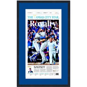 framed kansas city star royalty royals 2015 world series champions 17x27 baseball newspaper cover photo professionally matted