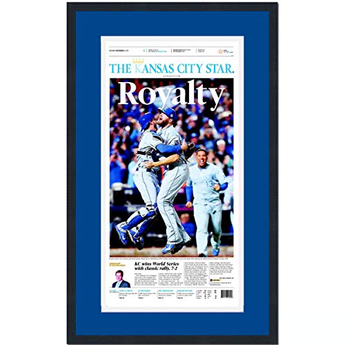 Framed Kansas City Star Royalty Royals 2015 World Series Champions 17x27 Baseball Newspaper Cover Photo Professionally Matted