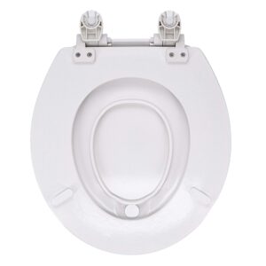 Idea Factory Round Adult/Child Toilet Seat with EZ OFF Hinges, Small Child Seat Included