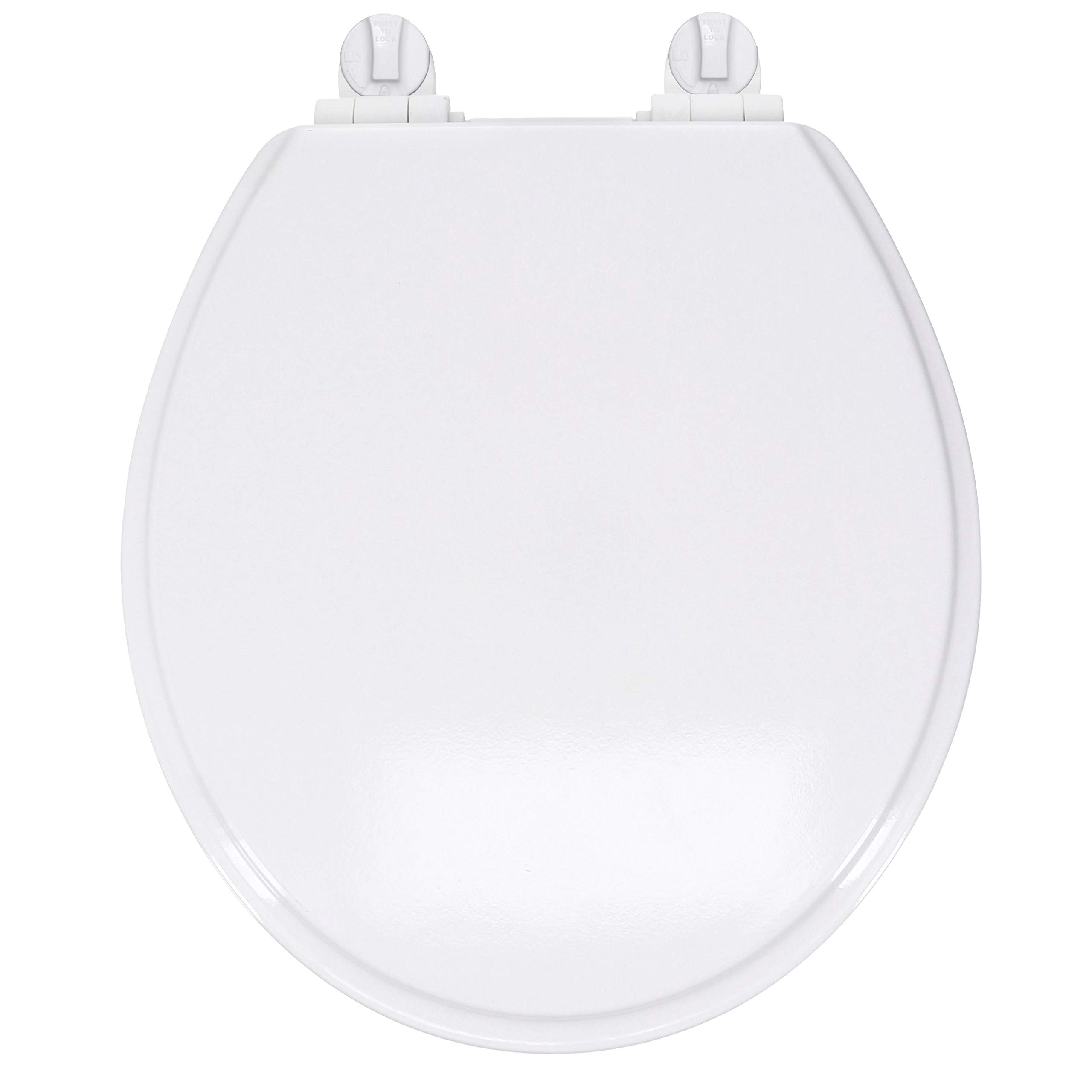 Idea Factory Round Adult/Child Toilet Seat with EZ OFF Hinges, Small Child Seat Included