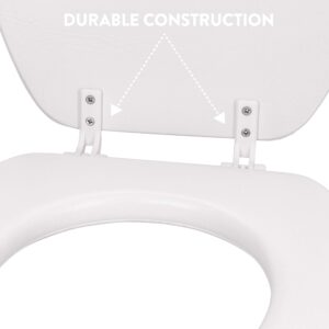 Idea Factory Round Adult/Child Toilet Seat with EZ OFF Hinges, Small Child Seat Included