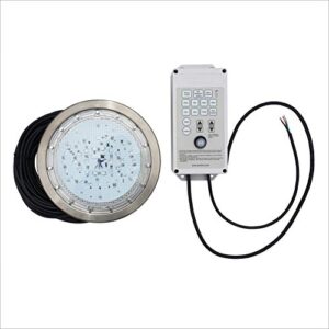 poolexa ss1050x 10 inch large led multicolor inground pool light with 50 foot cord for wet niche (controller included)