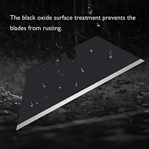 Black Utility Knife Blades SK5 Anti-oxidation 0.6 Thick Standard Size & Recycled Dispenser 40 Pack