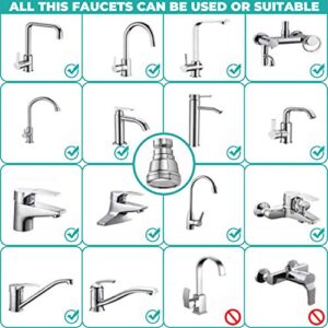 BQZONE Kitchen Faucet Sprayer Head For Replacement 360° Rotatable Faucet Swivel Adaptor Moveable Kitchen Tap Head High Pressure Booster Easy to Wash Dishes,Vegetables and Fruits(Solid Brass)