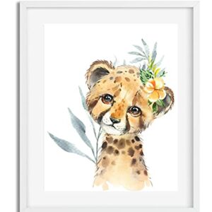 Safari Nursery Girl - Safari Animal Pictures Wall Art - Baby Room Animal Prints - Jungle Babies Wall Decor - Little Girls Room Wall Decor - 8x10 - UNFRAMED (Safari Girls 6)