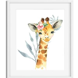 Safari Nursery Girl - Safari Animal Pictures Wall Art - Baby Room Animal Prints - Jungle Babies Wall Decor - Little Girls Room Wall Decor - 8x10 - UNFRAMED (Safari Girls 6)