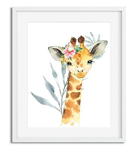 Safari Nursery Girl - Safari Animal Pictures Wall Art - Baby Room Animal Prints - Jungle Babies Wall Decor - Little Girls Room Wall Decor - 8x10 - UNFRAMED (Safari Girls 6)