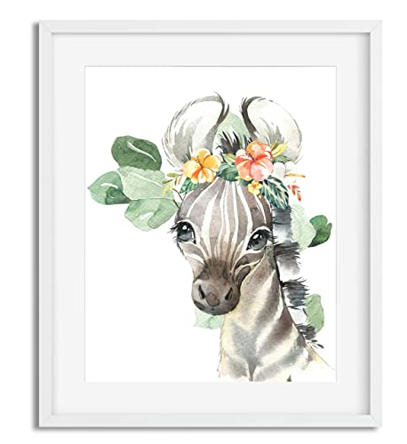 Safari Nursery Girl - Safari Animal Pictures Wall Art - Baby Room Animal Prints - Jungle Babies Wall Decor - Little Girls Room Wall Decor - 8x10 - UNFRAMED (Safari Girls 6)