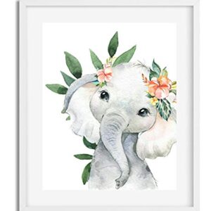 Safari Nursery Girl - Safari Animal Pictures Wall Art - Baby Room Animal Prints - Jungle Babies Wall Decor - Little Girls Room Wall Decor - 8x10 - UNFRAMED (Safari Girls 6)