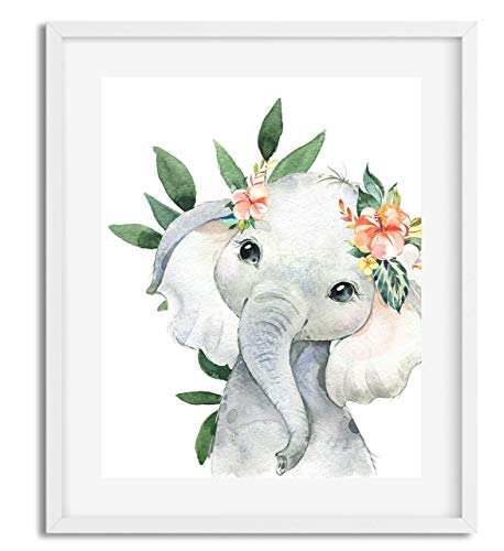 Safari Nursery Girl - Safari Animal Pictures Wall Art - Baby Room Animal Prints - Jungle Babies Wall Decor - Little Girls Room Wall Decor - 8x10 - UNFRAMED (Safari Girls 6)