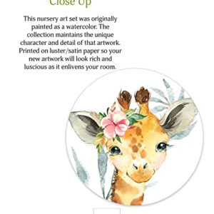 Safari Nursery Girl - Safari Animal Pictures Wall Art - Baby Room Animal Prints - Jungle Babies Wall Decor - Little Girls Room Wall Decor - 8x10 - UNFRAMED (Safari Girls 6)