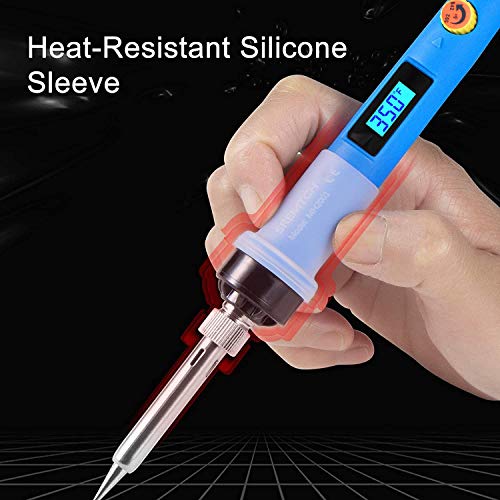 Electronics Soldering Iron Kit - 80W Digital LCD Solder Gun with ON/OFF Switch Adjustable Temperature Controlled and Fast Heating Thermostatic Design Welding Tools for DIY Welding Circuit Board (80W)