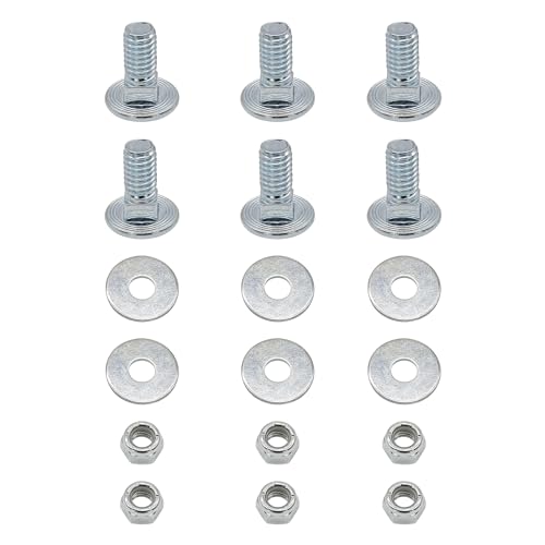 Gpartsden 6PK 710-0451 712-04063 Skid Shoe Bolts Nuts and Washers Kit for MTD Cub Cadet Yardman 784-5580 736-0242 712-04063 GW-37002 Snow Blower