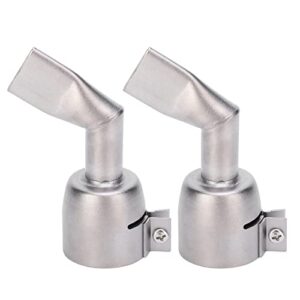 2pcs welding gun nozzle, 120 degree hot air gun welding nozzle stainless steel flat nozzle welding heat gun accessories for pvc pp