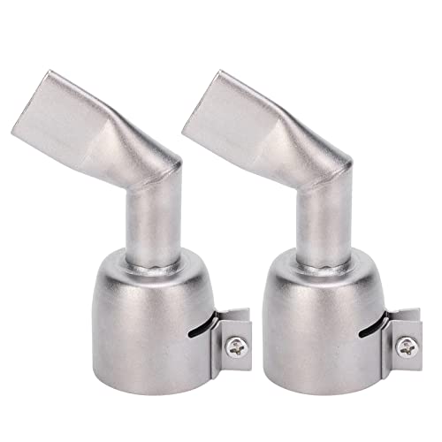 2Pcs Welding Gun Nozzle, 120 Degree Hot Air Gun Welding Nozzle Stainless Steel Flat Nozzle Welding Heat Gun Accessories for PVC PP