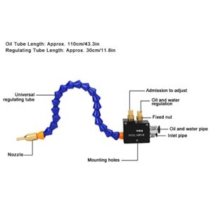 Mist Coolant Lubrication Spray System Aluminium Alloy Plastic for Metal Cutting Engraving Cooling Sprayer Machine for Air Pipe CNC Lathe Milling Drill 0-68cst Use Liquid Viscosity Range