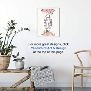 God is Within Her She Will Not Fall - Psalm 46 - Positive Quotes Inspirational Christian Wall Decor - Motivational Bible Verse Wall Art - Scripture Decor - Uplifting Gift for Religious Women, Girls