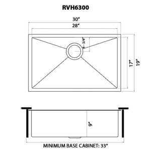 Ruvati 30-inch Undermount Gunmetal Black Stainless Steel Kitchen Sink 16 Gauge Single Bowl - RVH6300BL