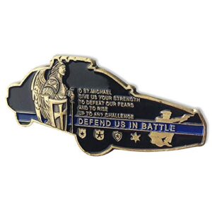 Police Car Challenge Coin Saint Michael The Archangel Defend Us in Battle