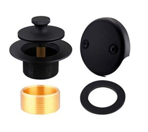 uni-green bathtub drain conversion kit, lift & turn tub drain kit, all brass construction, matte black