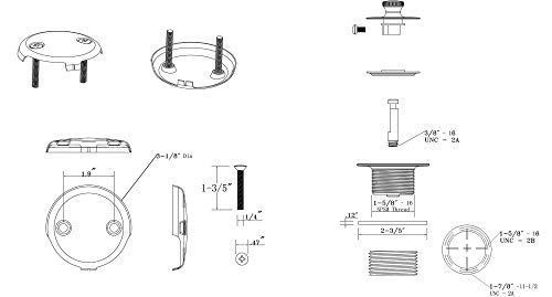 Uni-Green Bathtub Drain Conversion Kit, Lift & Turn Tub Drain Kit, All Brass Construction, Matte Black