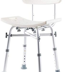 Dr. Kay's Adjustable Height Bath and Shower Chair Shower Bench with Backrest