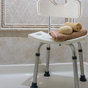 Dr. Kay's Adjustable Height Bath and Shower Chair Shower Bench with Backrest