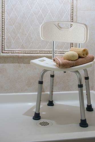 Dr. Kay's Adjustable Height Bath and Shower Chair Shower Bench with Backrest