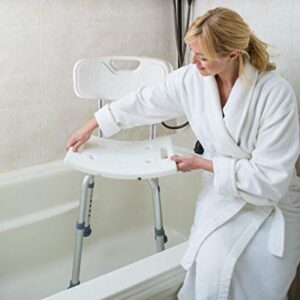 Dr. Kay's Adjustable Height Bath and Shower Chair Shower Bench with Backrest