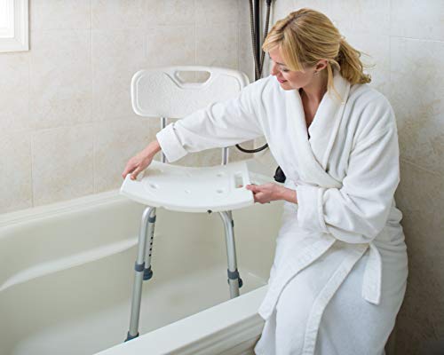 Dr. Kay's Adjustable Height Bath and Shower Chair Shower Bench with Backrest