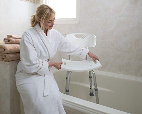 Dr. Kay's Adjustable Height Bath and Shower Chair Shower Bench with Backrest