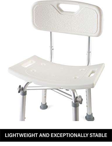 Dr. Kay's Adjustable Height Bath and Shower Chair Shower Bench with Backrest