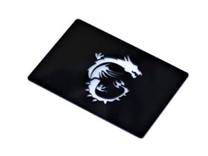 savant pcs ssd 2.5 inch hard drive shroud cover with dragon logo design with adhesive backing - black and white