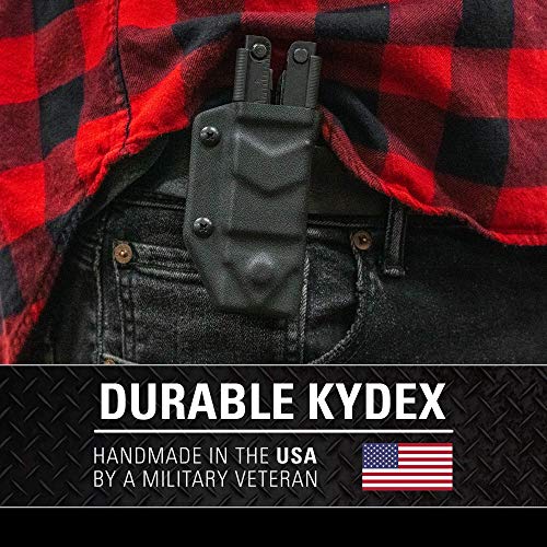 Clip & Carry Kydex Multitool Sheath for GERBER MP600 ~Fits bluntnose & needlenose models~ Made in USA (Multi-tool not included) Multi Tool Holder Holster (Black)