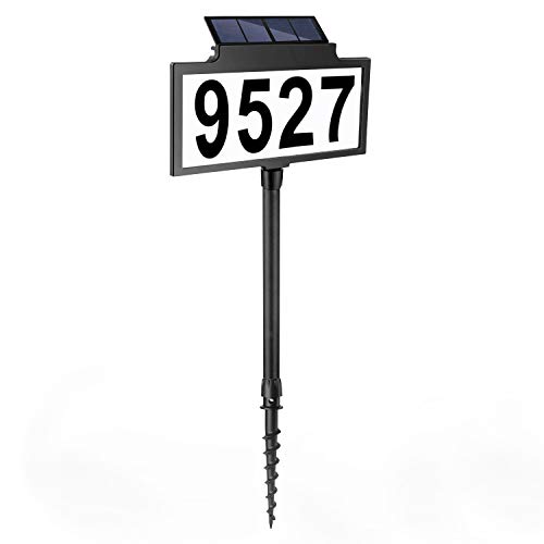 LeiDrail Solar Address Sign House Number for outside LED Illuminated Outdoor Address Plaque Waterproof Lighted Up for Home Yard Street