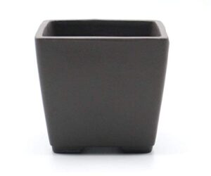 seto yaki bonsai tree pot ceramic square shaped (3.5", no-glazed)