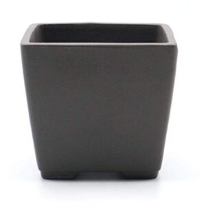 Seto Yaki Bonsai Tree Pot Ceramic Square Shaped (3.5", No-Glazed)