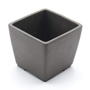 Seto Yaki Bonsai Tree Pot Ceramic Square Shaped (3.5", No-Glazed)