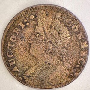 1787 No Mintmark Colonial Copper DB Left, Laminated, 33.16-z15, R-4; ICG Certified Connecticut G-06