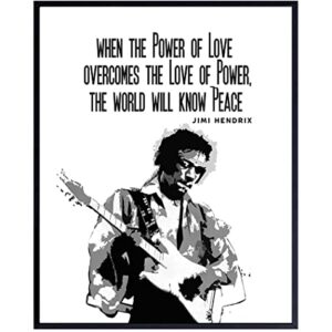 Jimi Hendrix Poster,- Inspirational Wall Art Print - Graffiti Street Art, Urban Home or Wall Decor - Gift for 60's Music, Woodstock Fans, Guitarists, Musicians - 8x10 Quote Photo Picture