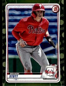 2020 bowman prospects camo #bp-68 bryson stott rc rookie philadelphia phillies mlb baseball trading card